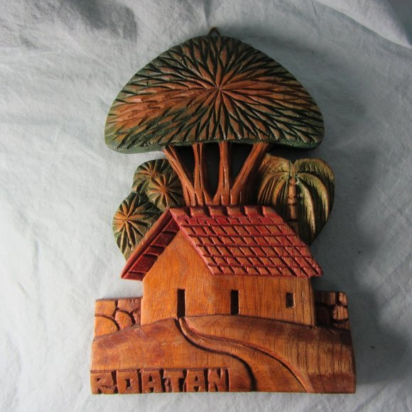 Vintage | Accents | Vintage Roatan Carved Wood Wall Hanging W911 | Poshmark